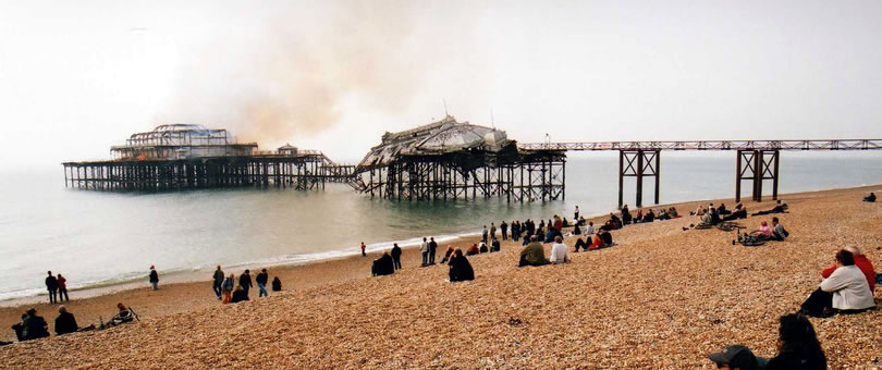 West Pier, Brighton. Opened 1866, closed 1975 and burned down in 2003 ...